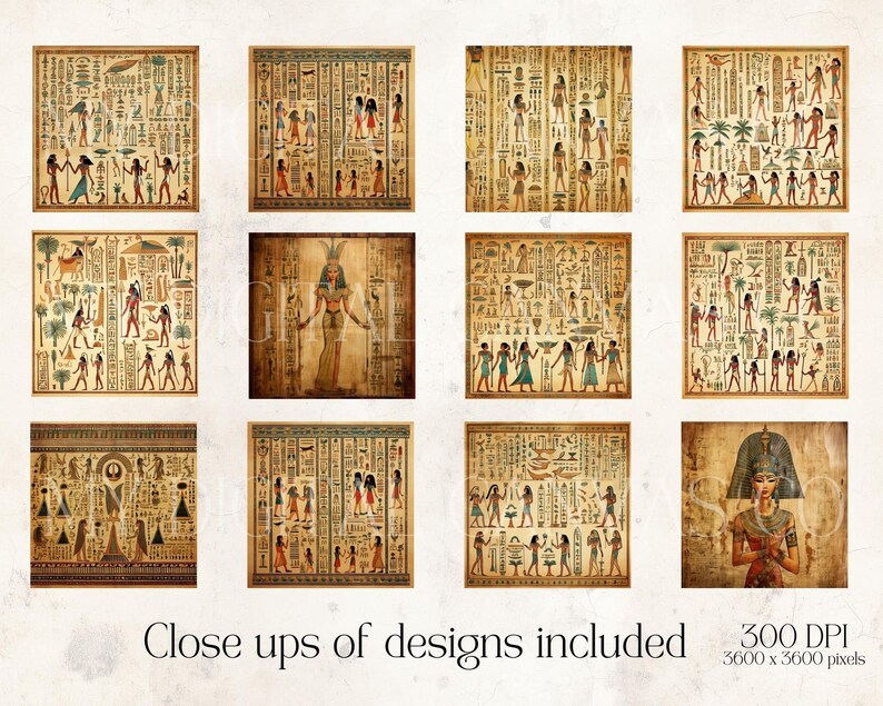 Egypte ancienne - papier numérique égyptien, hiéroglyphes papier de ...