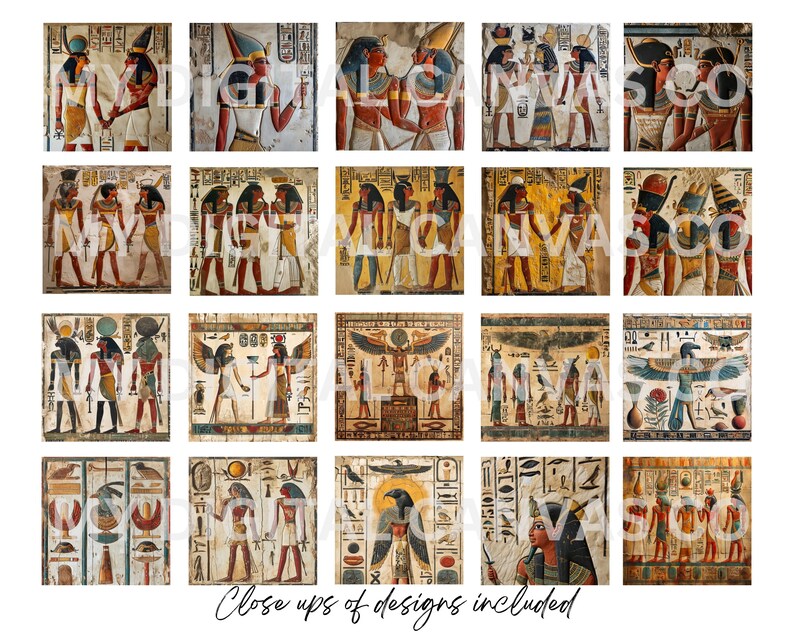 Ancient Egypt Egyptian Digital Paper, Hieroglyphics Scrapbook Paper ...
