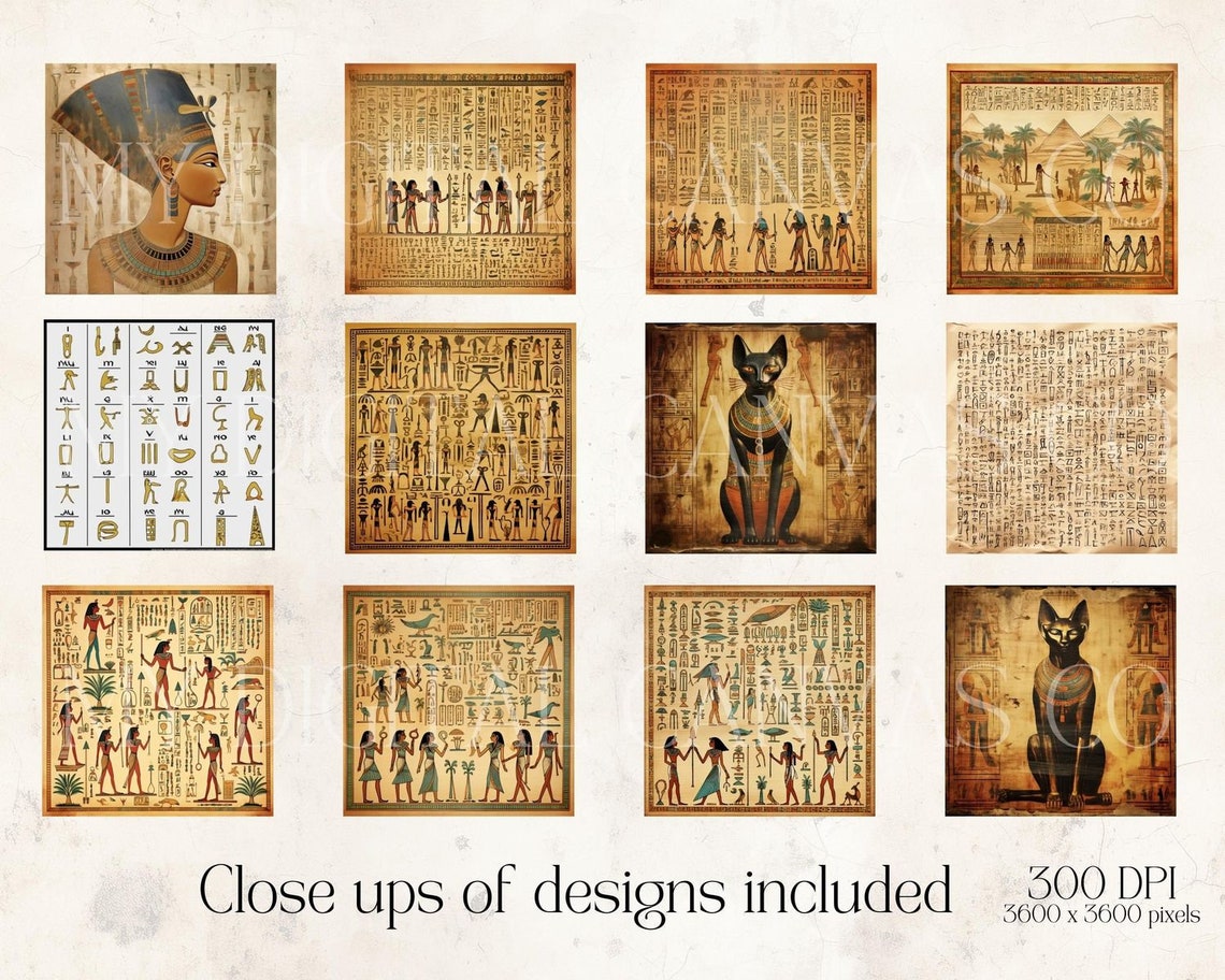 Ancient Egypt Egyptian Digital Paper Hieroglyphics - Etsy