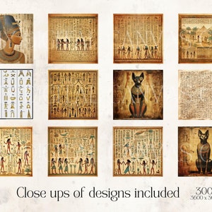 Ancient Egypt - Egyptian Digital Paper, Hieroglyphics Scrapbook Paper ...