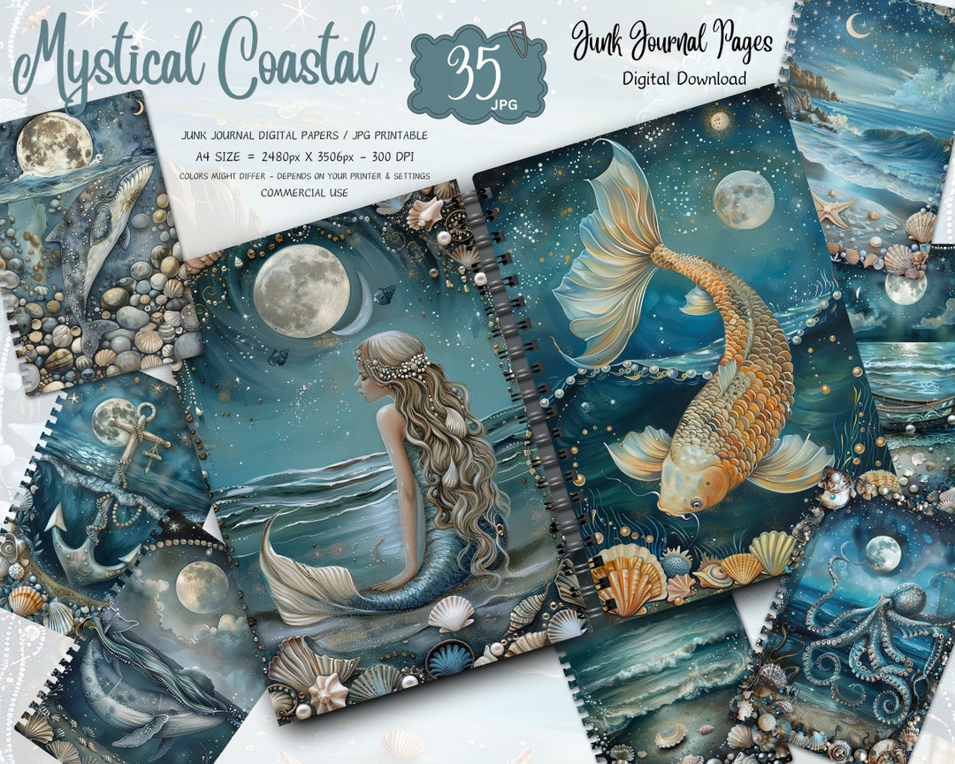 Mystical Chic Coastal Junk Journal Kit | Seaside Cottage | Nautical ...