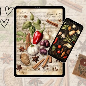 Herbs & Spices Junk Journal Pages, Digital Botanic Scrapbook Paper Kit ...
