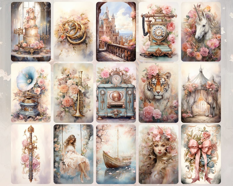 SLEEPING BEAUTY Theme, Big Bundle Shabby Chic Journal, Digital Paper A4 ...