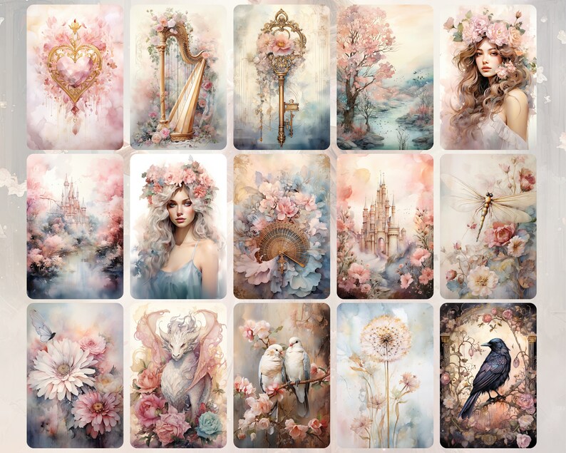 SLEEPING BEAUTY Theme, Big Bundle Shabby Chic Journal, Digital Paper A4 ...