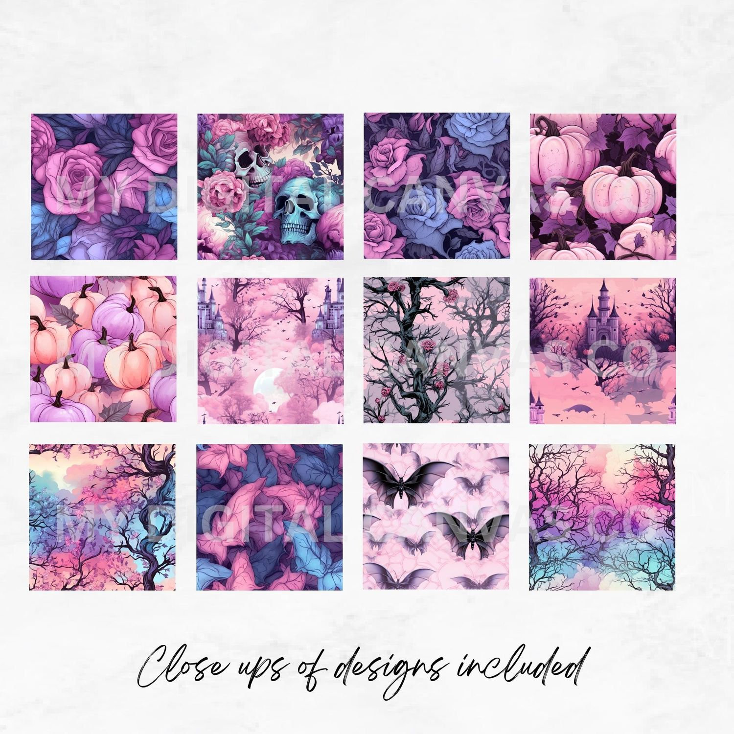 Pastel Halloween Digital Paper Seamless Pastel Goth Png - Etsy