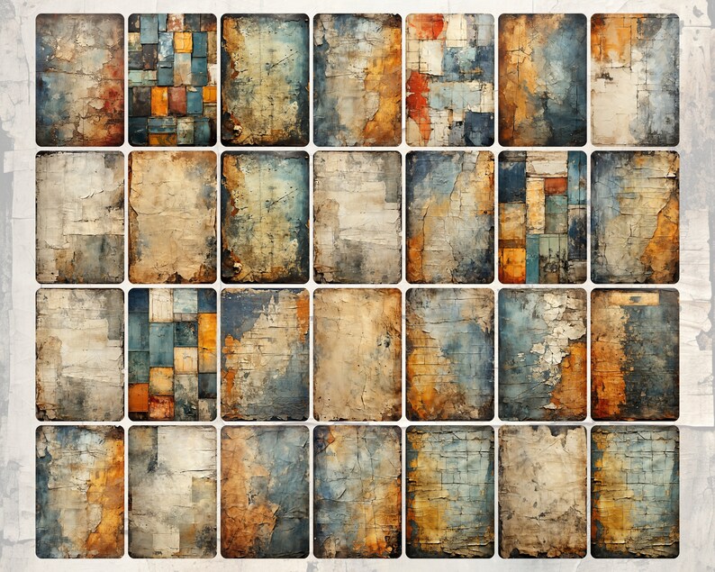 Grunge Texture Digital Paper: Distressed Junk Journal Pages (digital ...