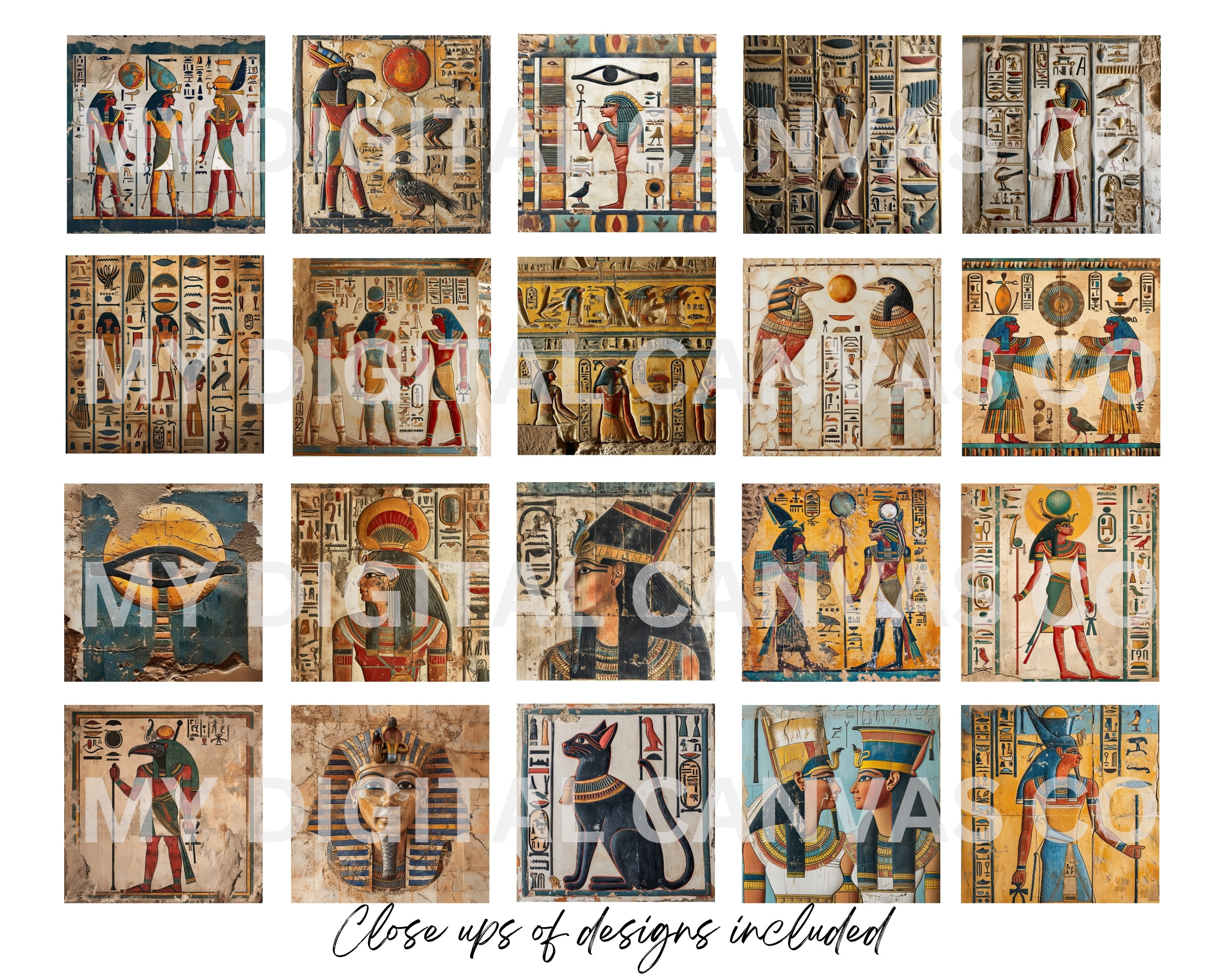 Ancient Egypt Egyptian Digital Paper, Hieroglyphics Scrapbook Paper ...