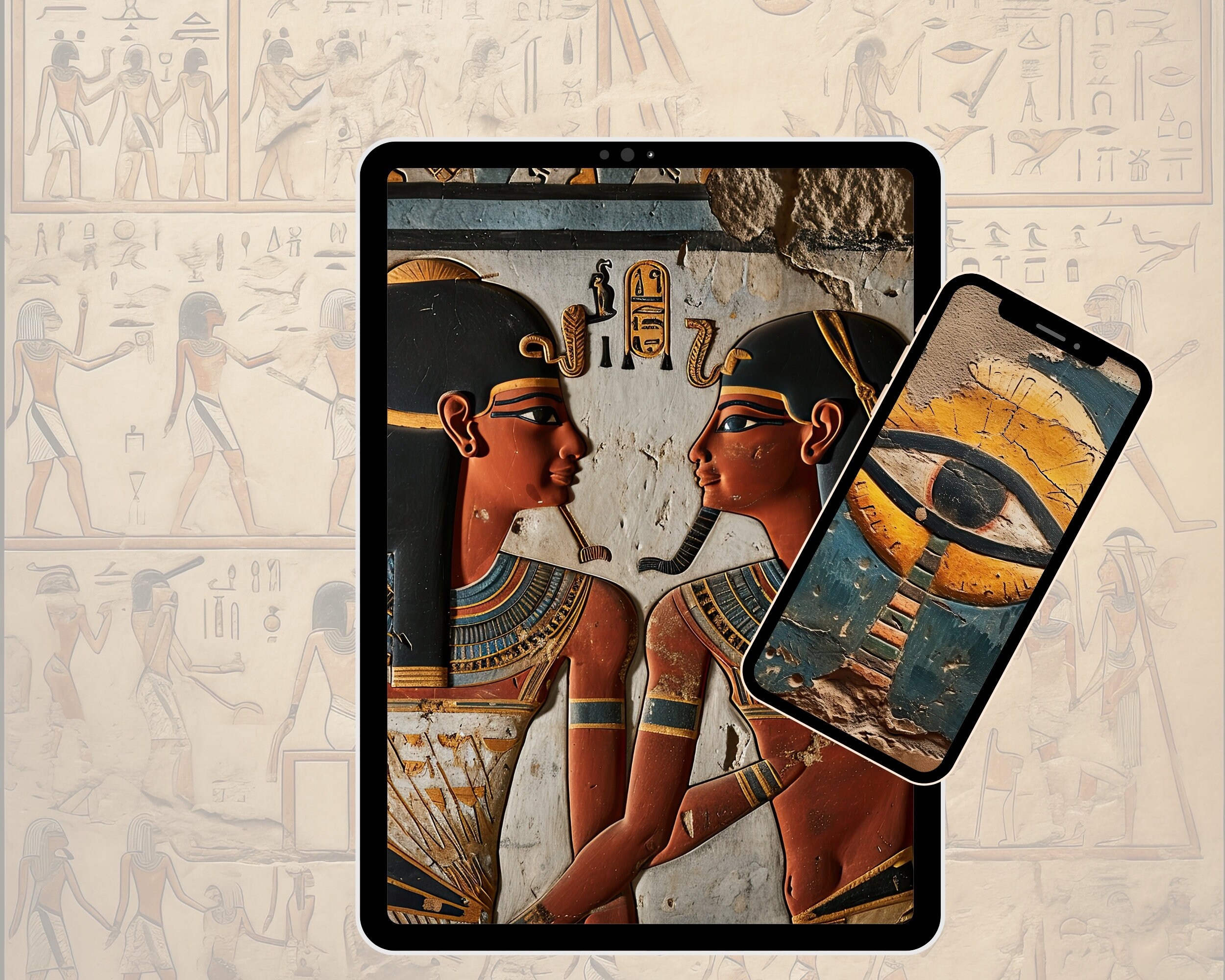 Ancient Egypt Egyptian Digital Paper, Hieroglyphics Scrapbook Paper ...