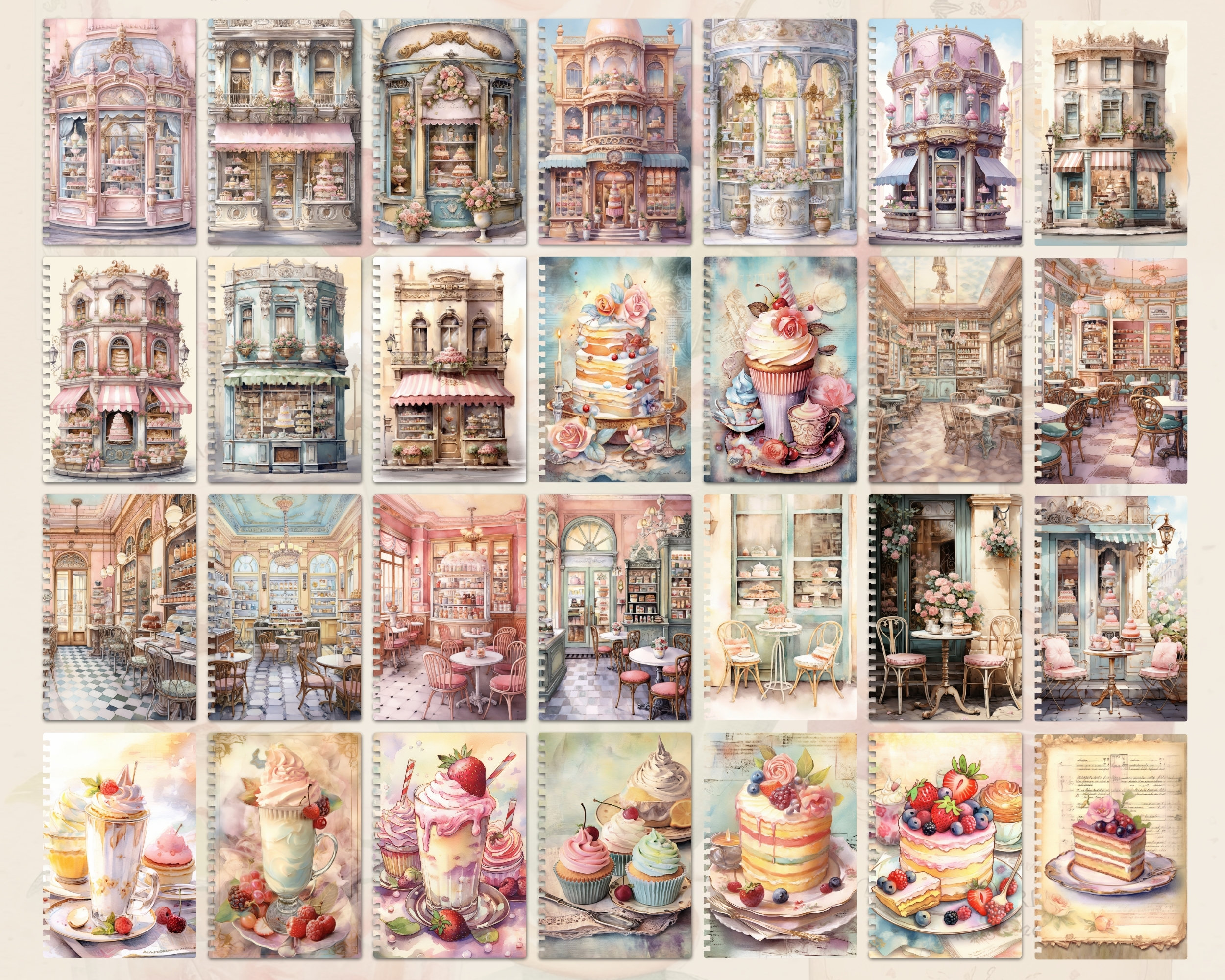 Vintage Bakery Junk Journal Kit: Cakes & Pies Ephemera (digital ...