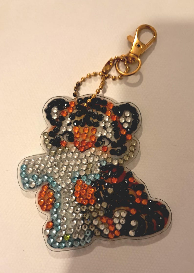 Sparkly Initial Animal Keyrings Colourful Charms - Etsy