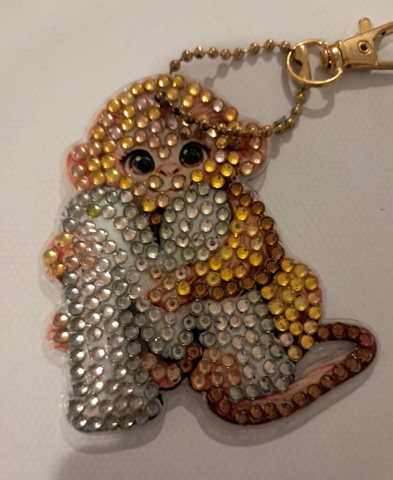 Sparkly Initial Animal Keyrings Colourful Charms - Etsy