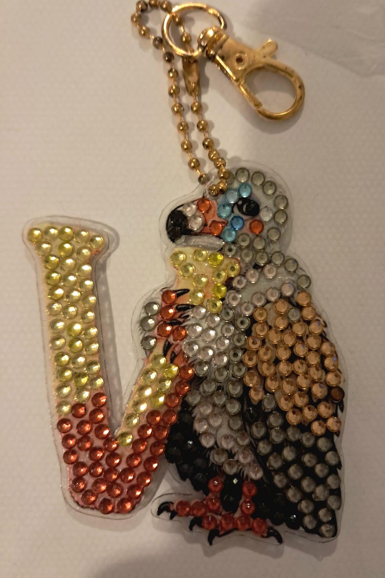 Sparkly Initial Animal Keyrings Colourful Charms - Etsy