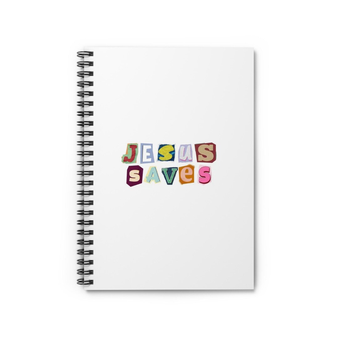 JESUS SAVES Notebook Bible Study Journal, Custom Sermon Notes Notebook ...
