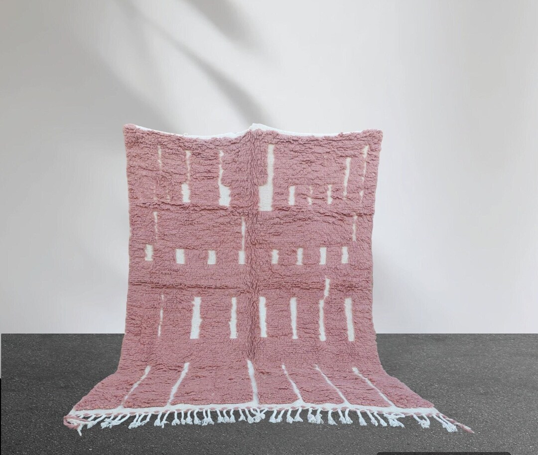 CUSTOM Dark Pink Abstract Moroccan Rug ,carpet Hand-knotted Floor ...
