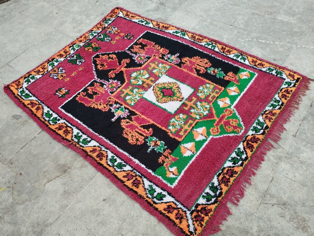 OLD CARPET FOR Living Room 6,6x5,1 Ft ,vintage Gorgeous Ornate Rug ,A ...