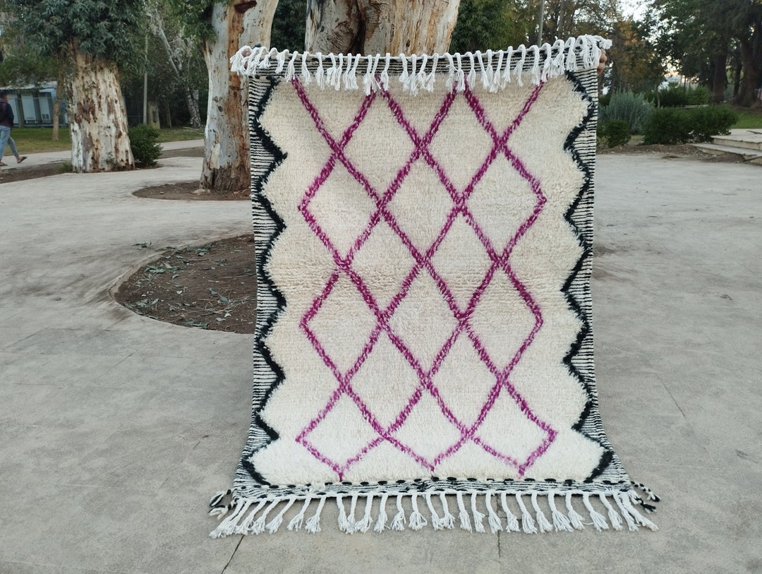 Amazing Pink Moroccan Rug ,beni Ourine Berber Wool Rug ,custom Handmade ...