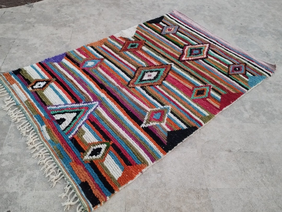 Colorful Striped Rug New Year's Gift ,new Handmade Custom Rug ,stunning ...