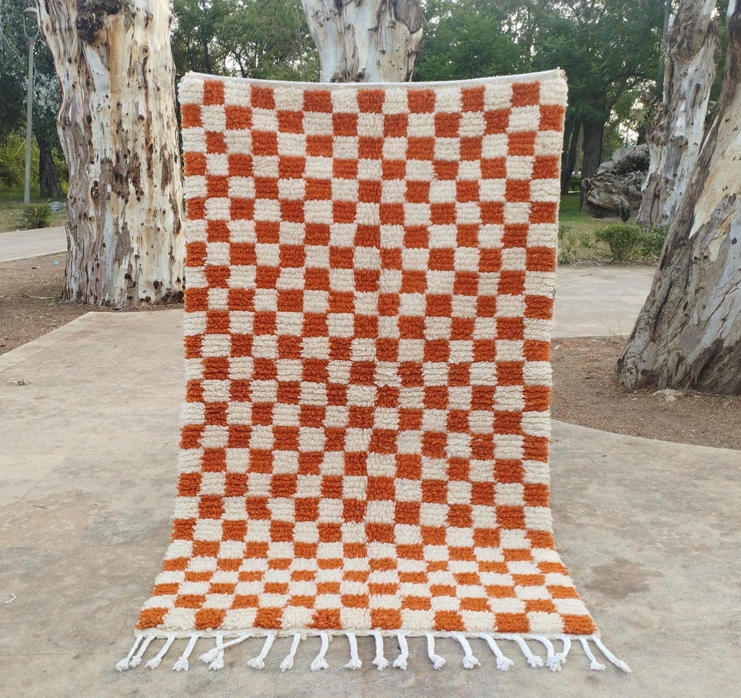 Neutral Checkered Area Rug ,morrocan Rug Sale 8x10 ,modern Checkered ...