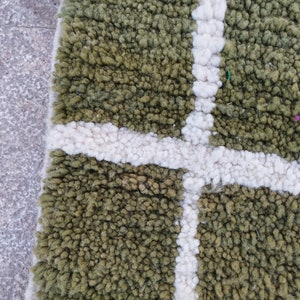 Soft GREEN WOOL Living Room ,berber Grid Pattern Rug ,stunning Moroccan ...