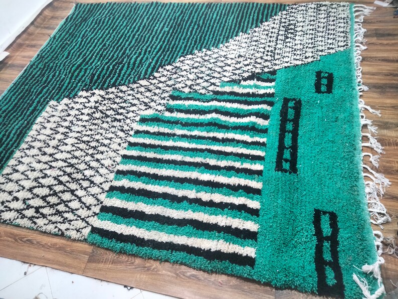 Gorgeous Green Mesh Rugs ,soft Green and Black Wool Living Room ...