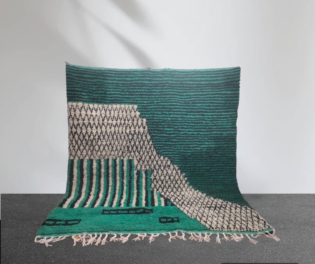 Gorgeous Green Mesh Rugs ,soft Green and Black Wool Living Room ...