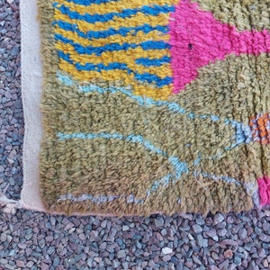 CUSTOM Dark Green Abstract Moroccan Rug ,colorful Hand-woven Berber ...