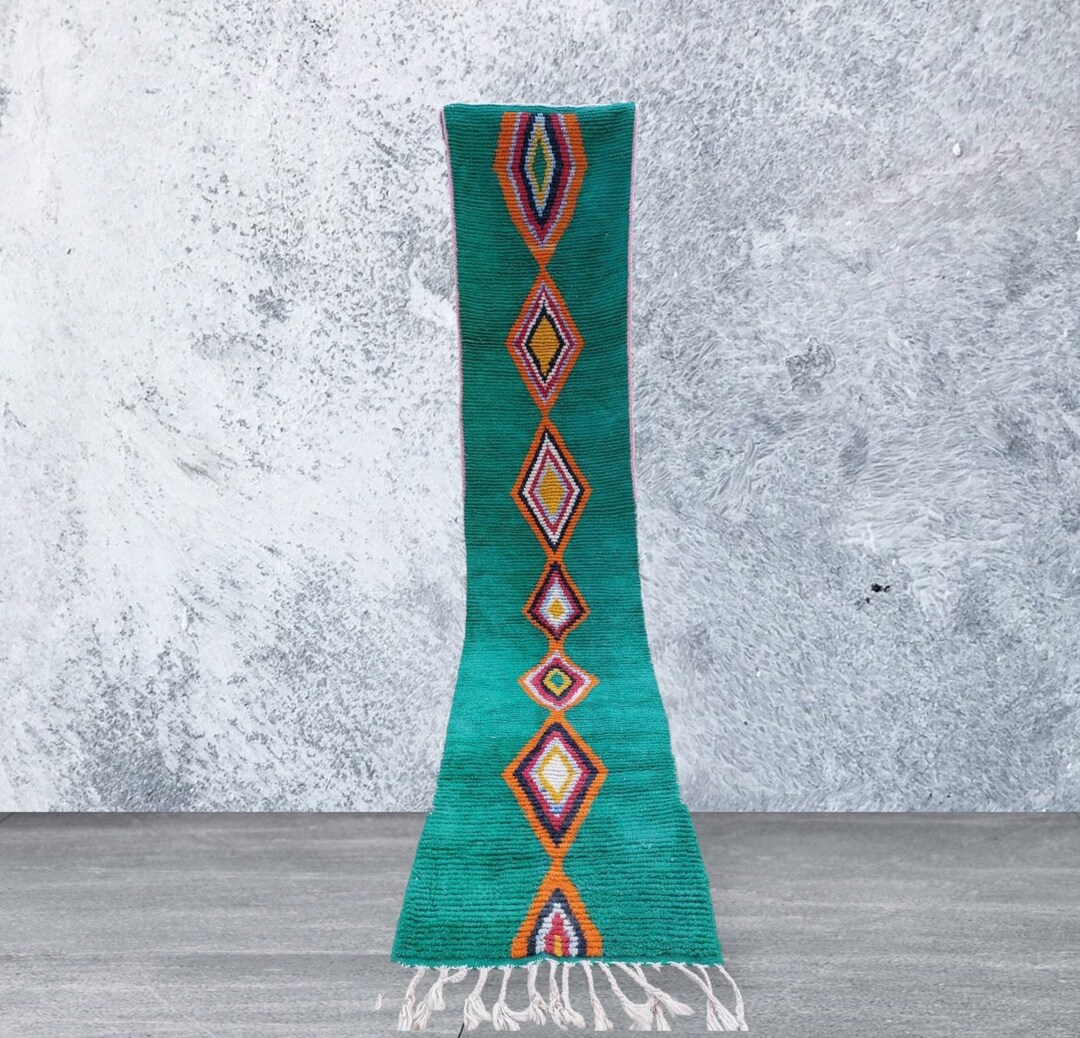 Green Hallway Runner 2x8 ,custom Rnner Rug Green ,custom Green Slip ...
