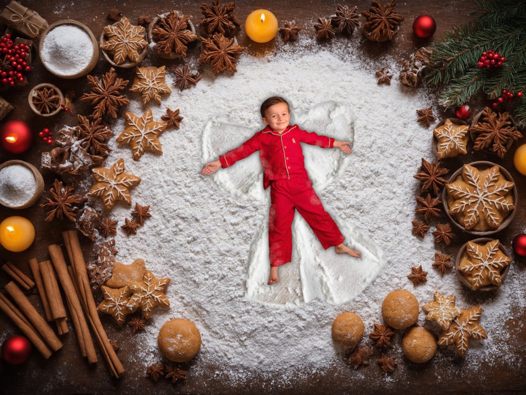 Christmas Baking Flour Angels Backdrop baking Christmas - Etsy