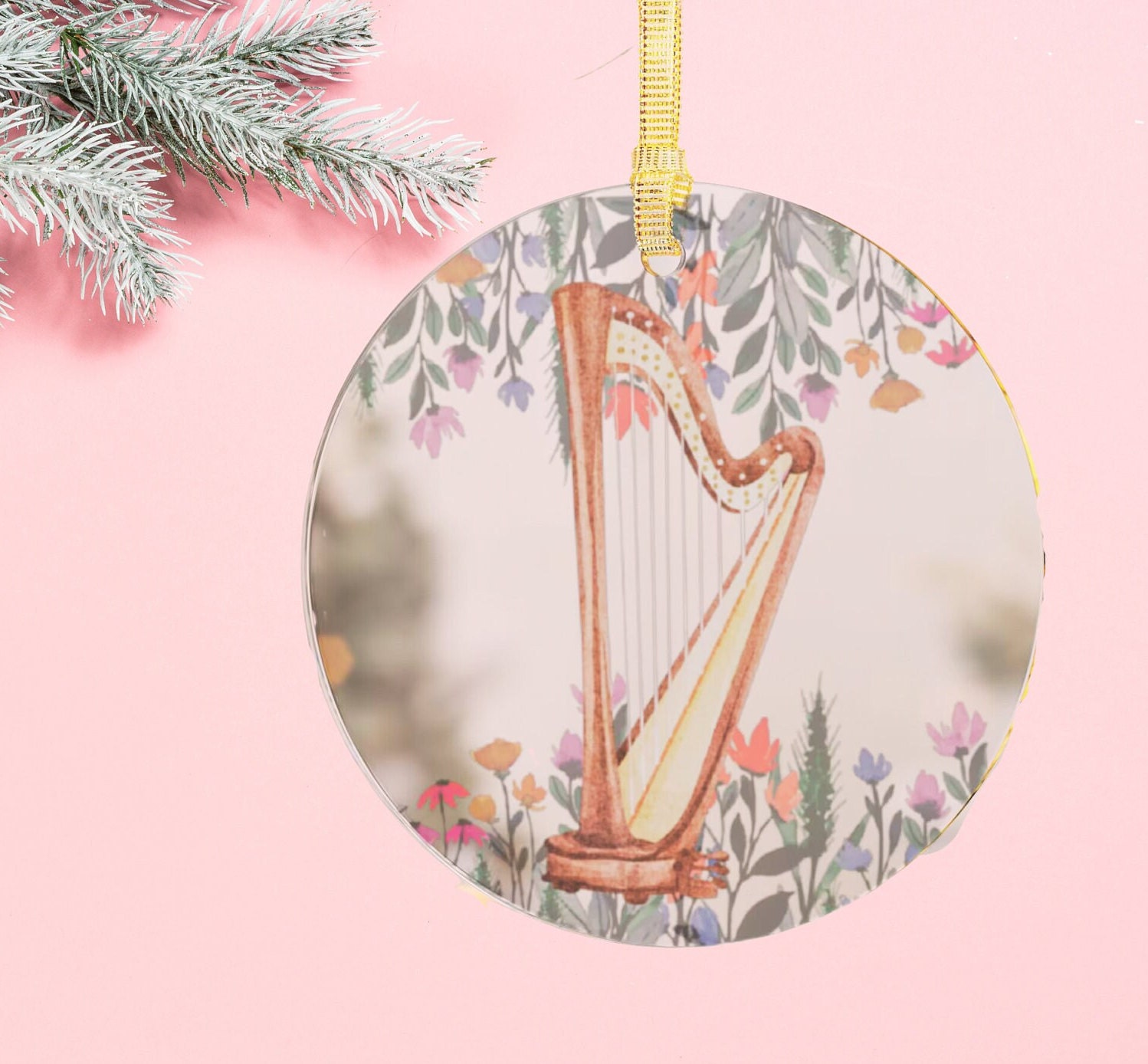 Harp Ornament, Classical Harp Ornament, Harpist Gift, Gift for Harp ...
