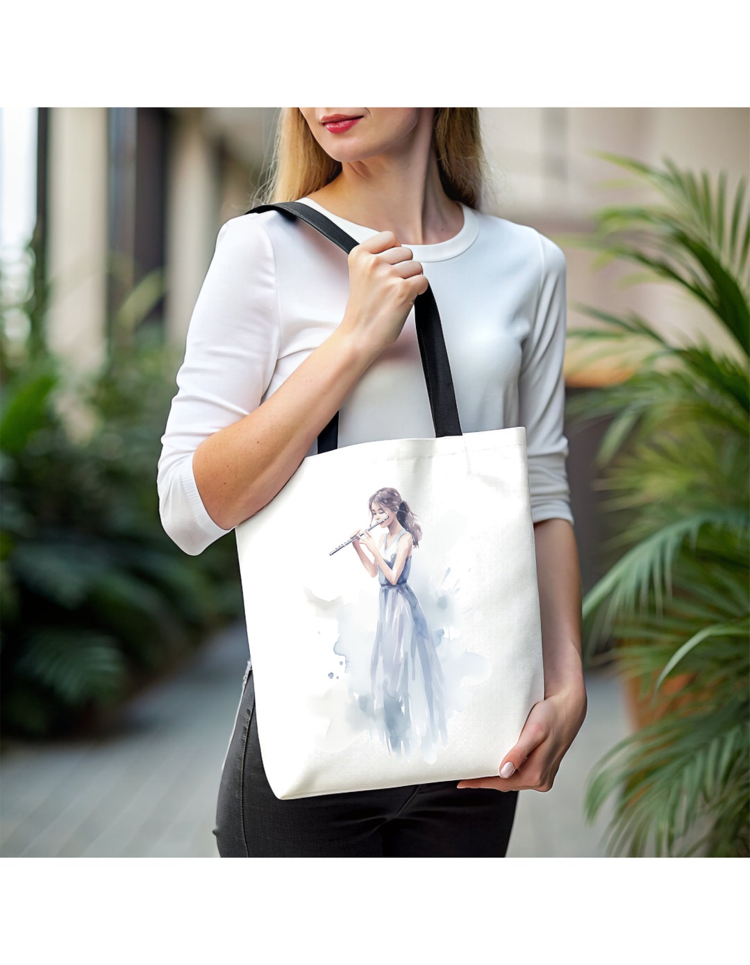 Flutist Tote Bag, Flute Tote Bag, Flute Bag, Flute Gift, Gift for Flute ...