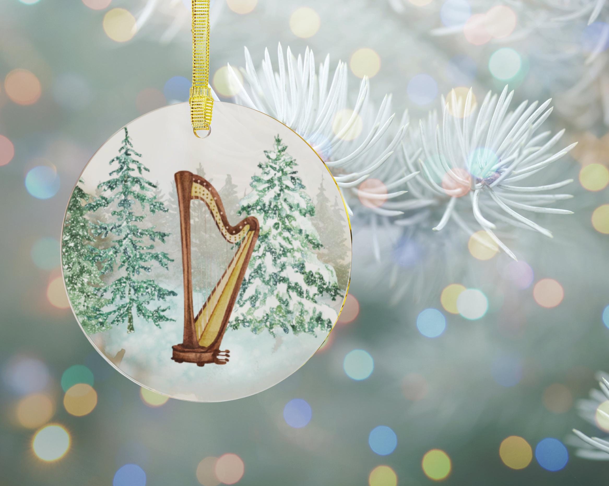 Harp Ornament, Classical Harp Ornament, Harpist Gift, Gift for Harp ...