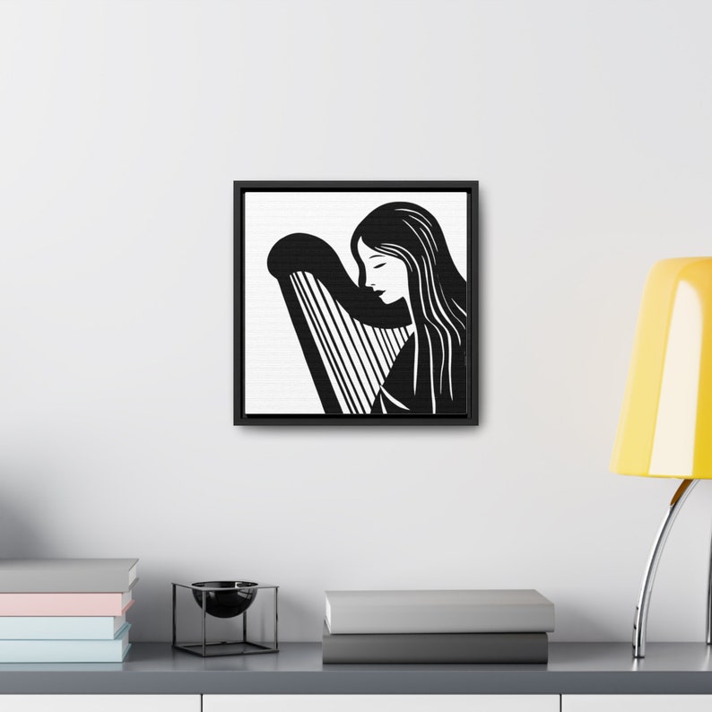 Harpist Wall Art, Harp Wall Art, Harp Art, Music Art Plaque ...