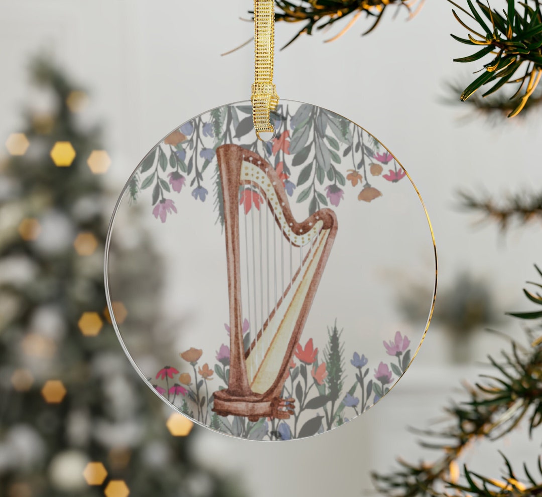 Harp Ornament, Classical Harp Ornament, Harpist Gift, Gift for Harp ...
