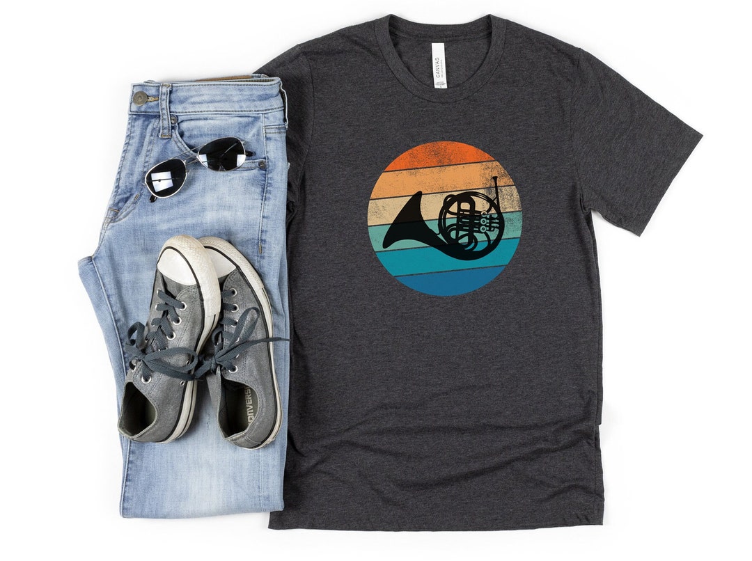 Retro French Horn T Shirt, French Horn Shirt, Gift for French Horn ...
