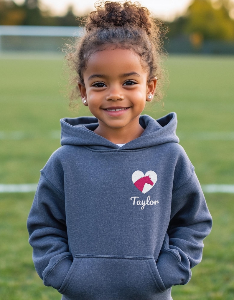 Personalized Horse Girl Embroidered Hoodie, Girls Horse Sweatshirt ...