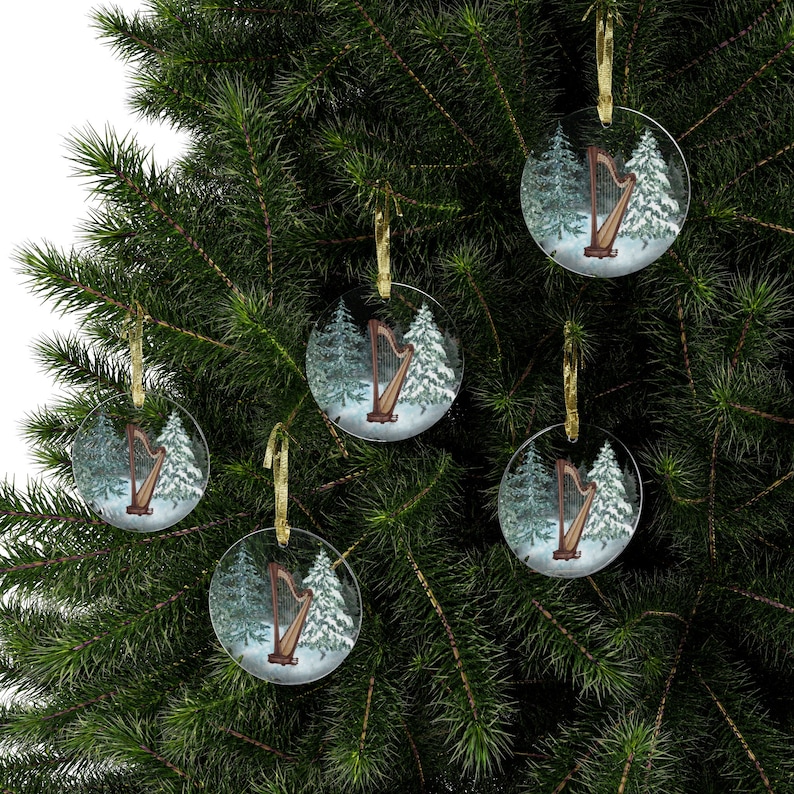 Harp Ornament, Classical Harp Ornament, Harpist Gift, Gift for Harp ...