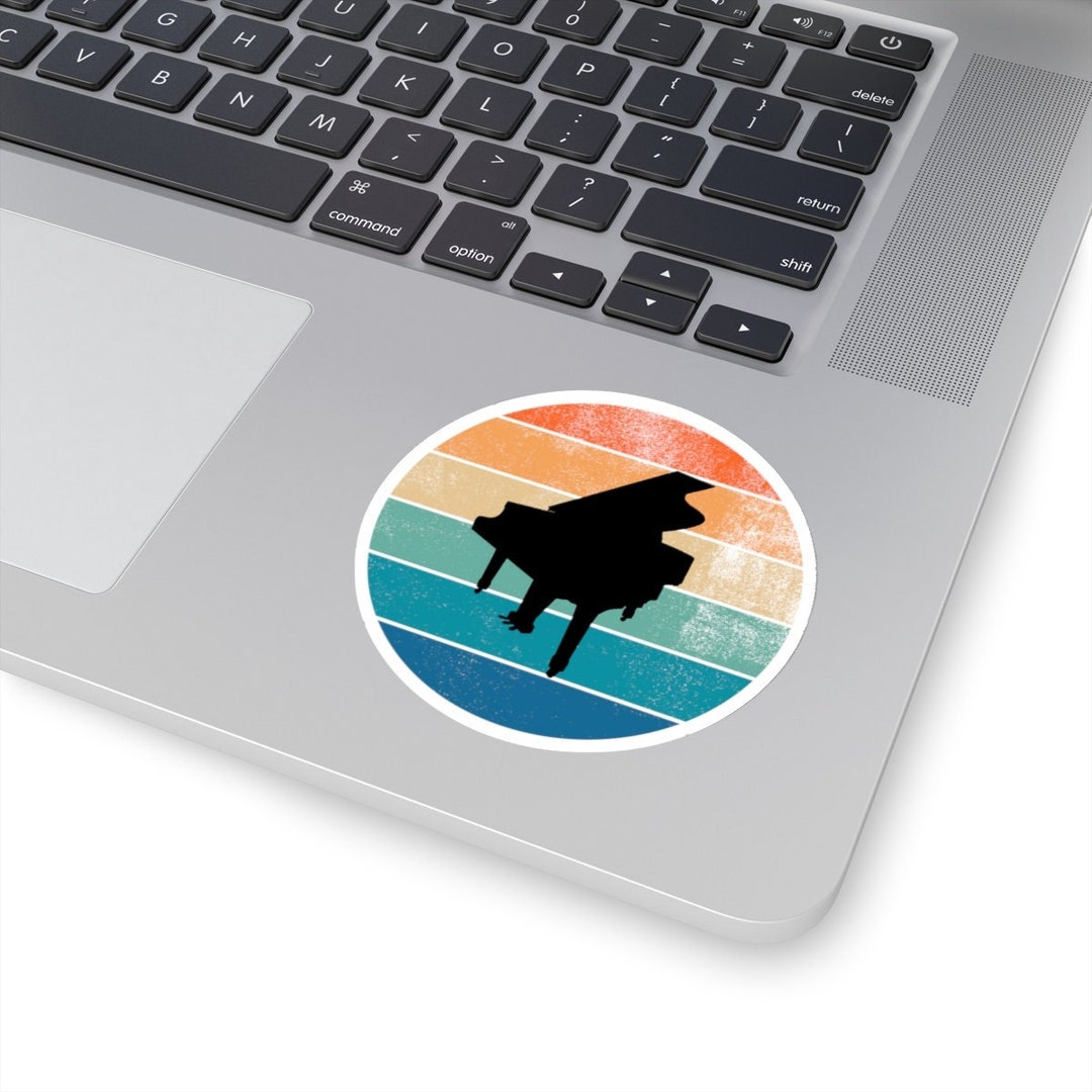 Retro Sunset Piano Sticker, Piano Sticker, Piano Stickers, Gift for ...