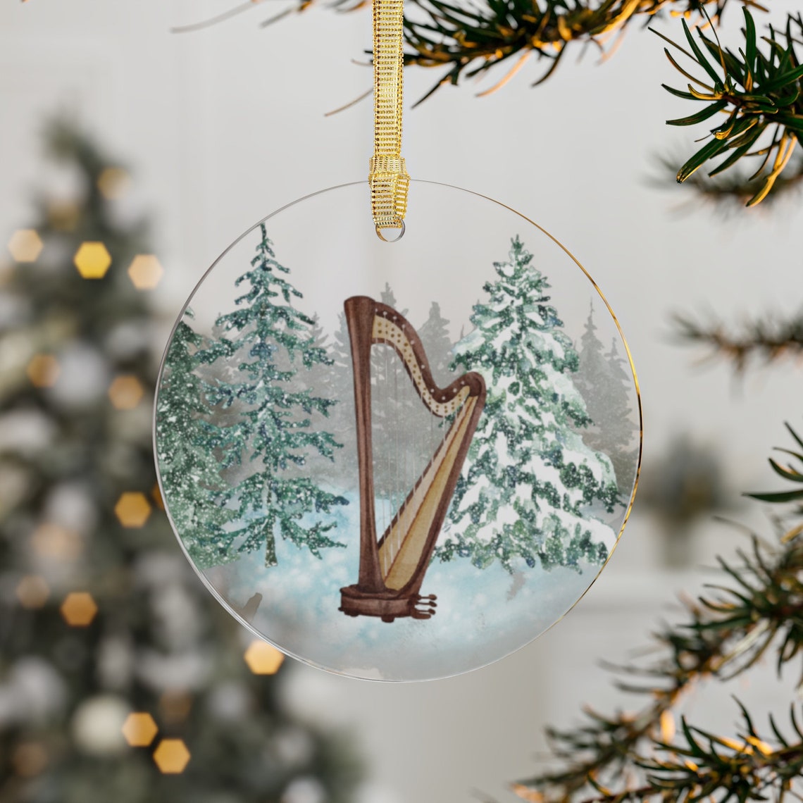Harp Ornament, Classical Harp Ornament, Harpist Gift, Gift for Harp ...