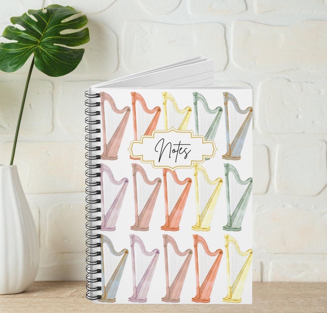Classical Harp Notebook, Classical Harp Journal, Harp Spiral Notebook ...