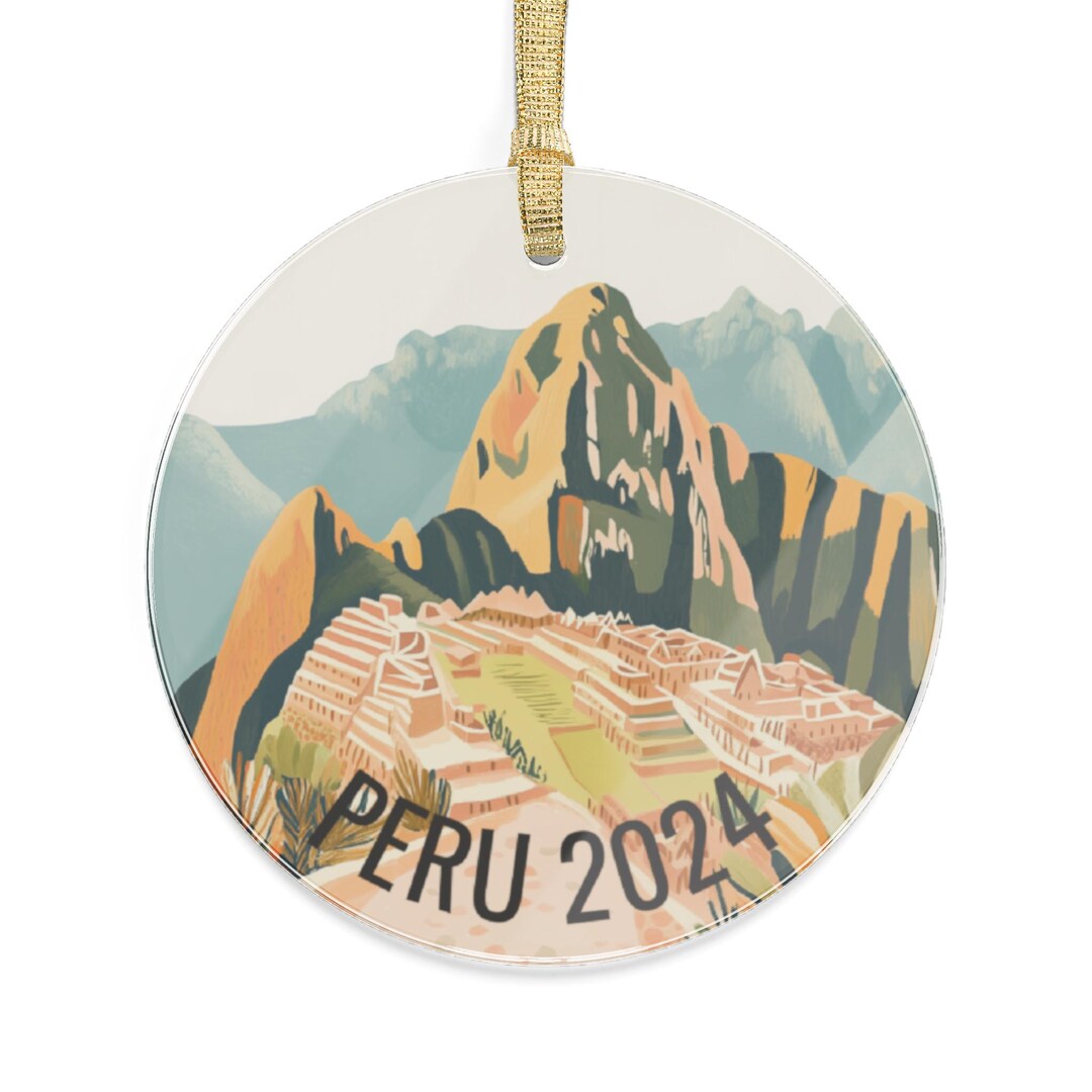 Peru Custom Ornament, Peru Trip 2024 Ornament, Machu Picchu Trip Reveal ...