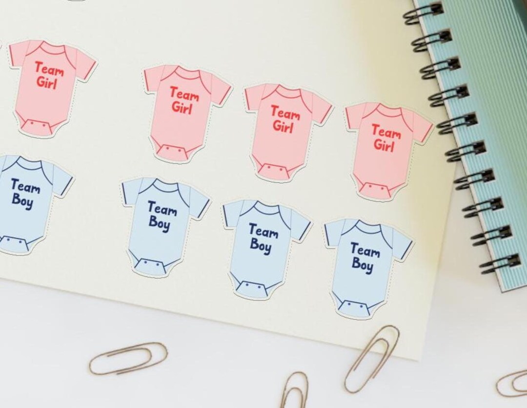 Team Boy Team Girl Stickers, Gender Reveal Stickers, Baby Shower ...
