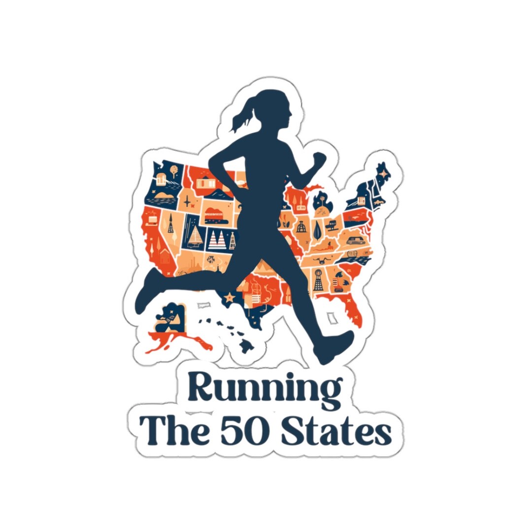 Running 50 States Sticker , Run 50 States Sticker, Running All 50 ...