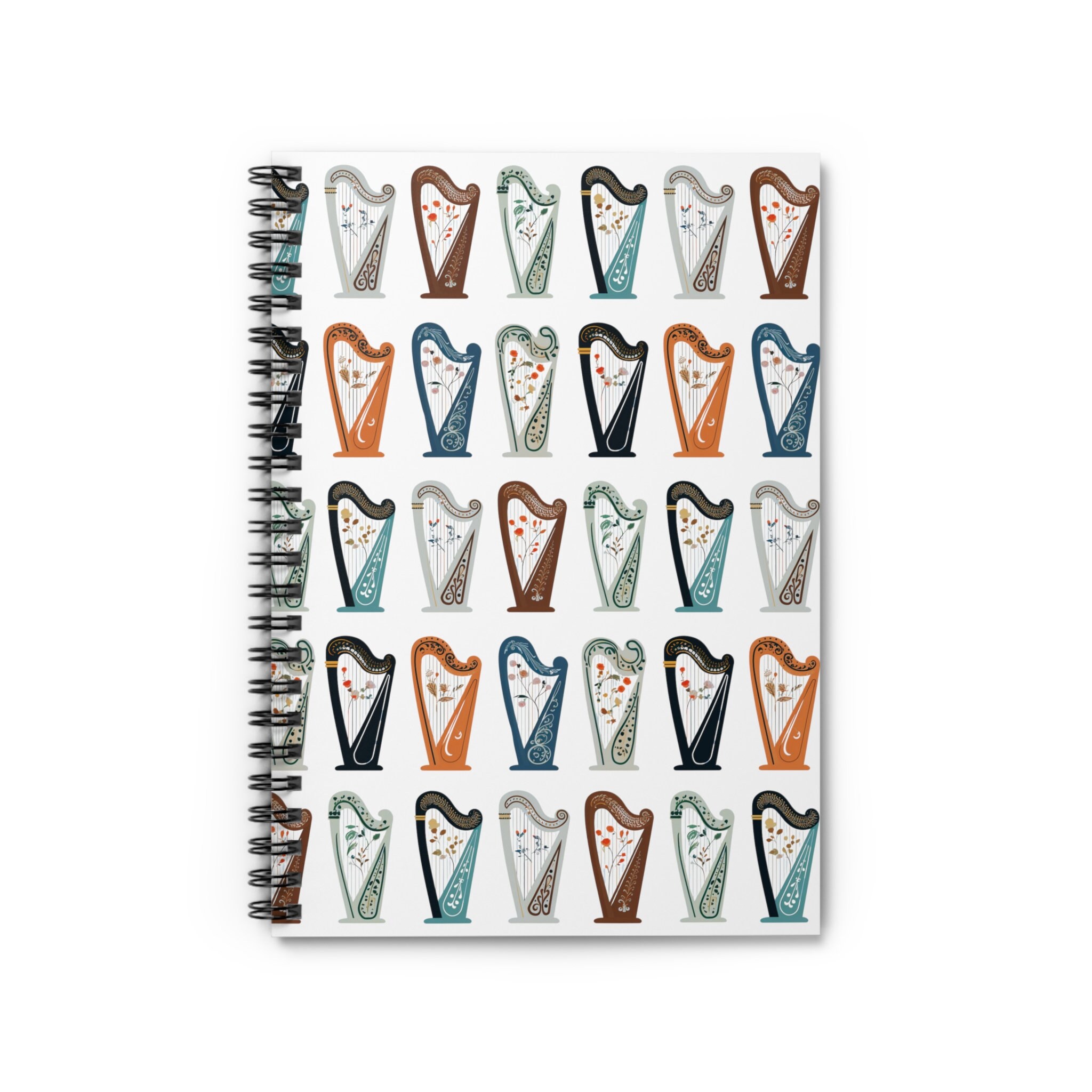 Harp Notebook, Harp Journal, Harp Spiral Notebook, Gift for Harpist ...