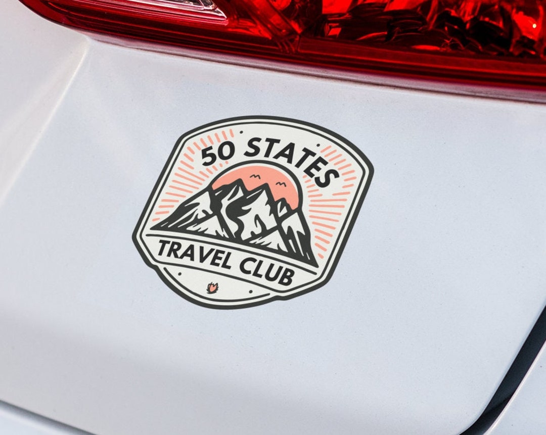 50 States Travel Club Car Sticker, 50 States Travel Decal, 50 State ...