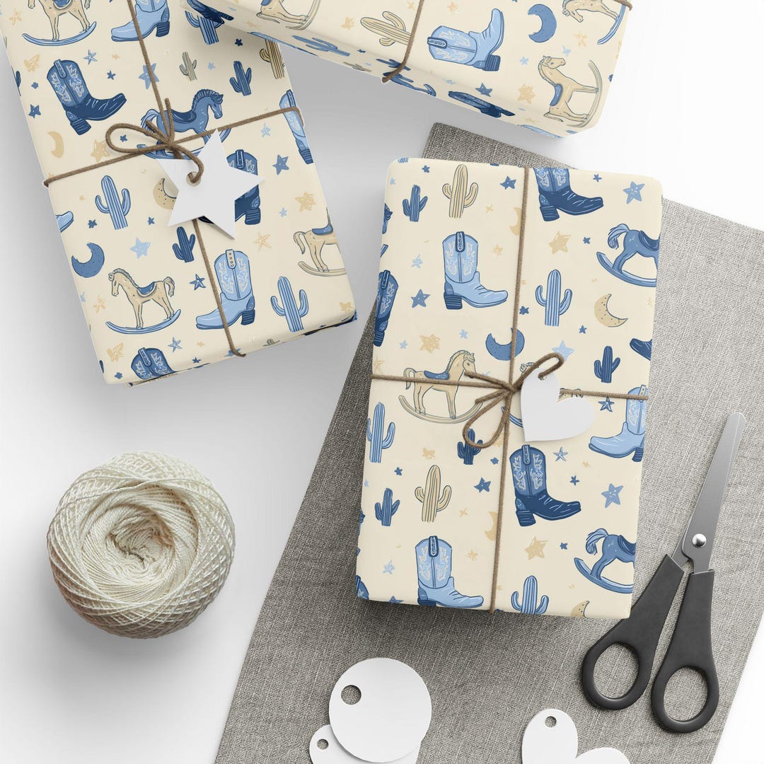 Cowboy Baby Shower Gift Wrap, Cowboy Wrapping Paper, Cowboy Sprinkle ...