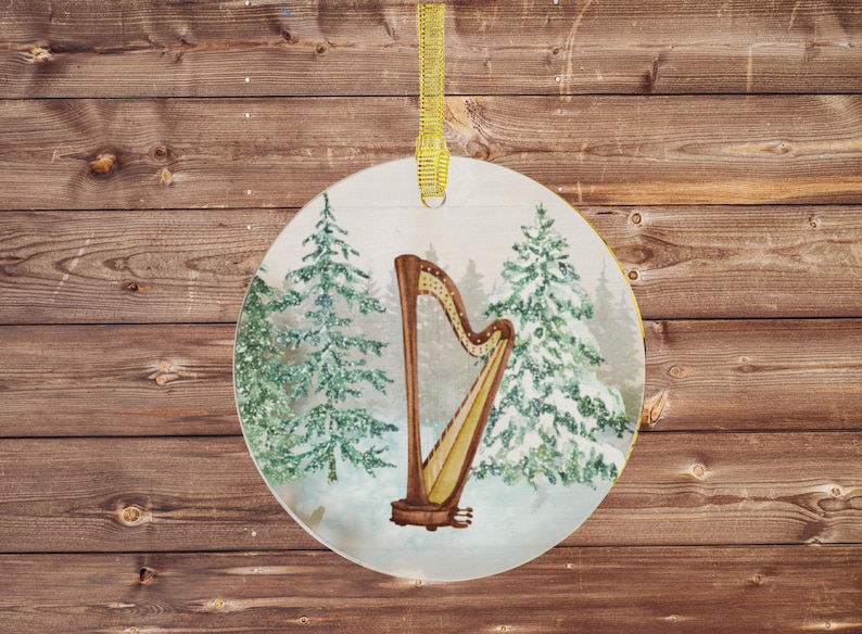 Harp Ornament, Classical Harp Ornament, Harpist Gift, Gift for Harp ...