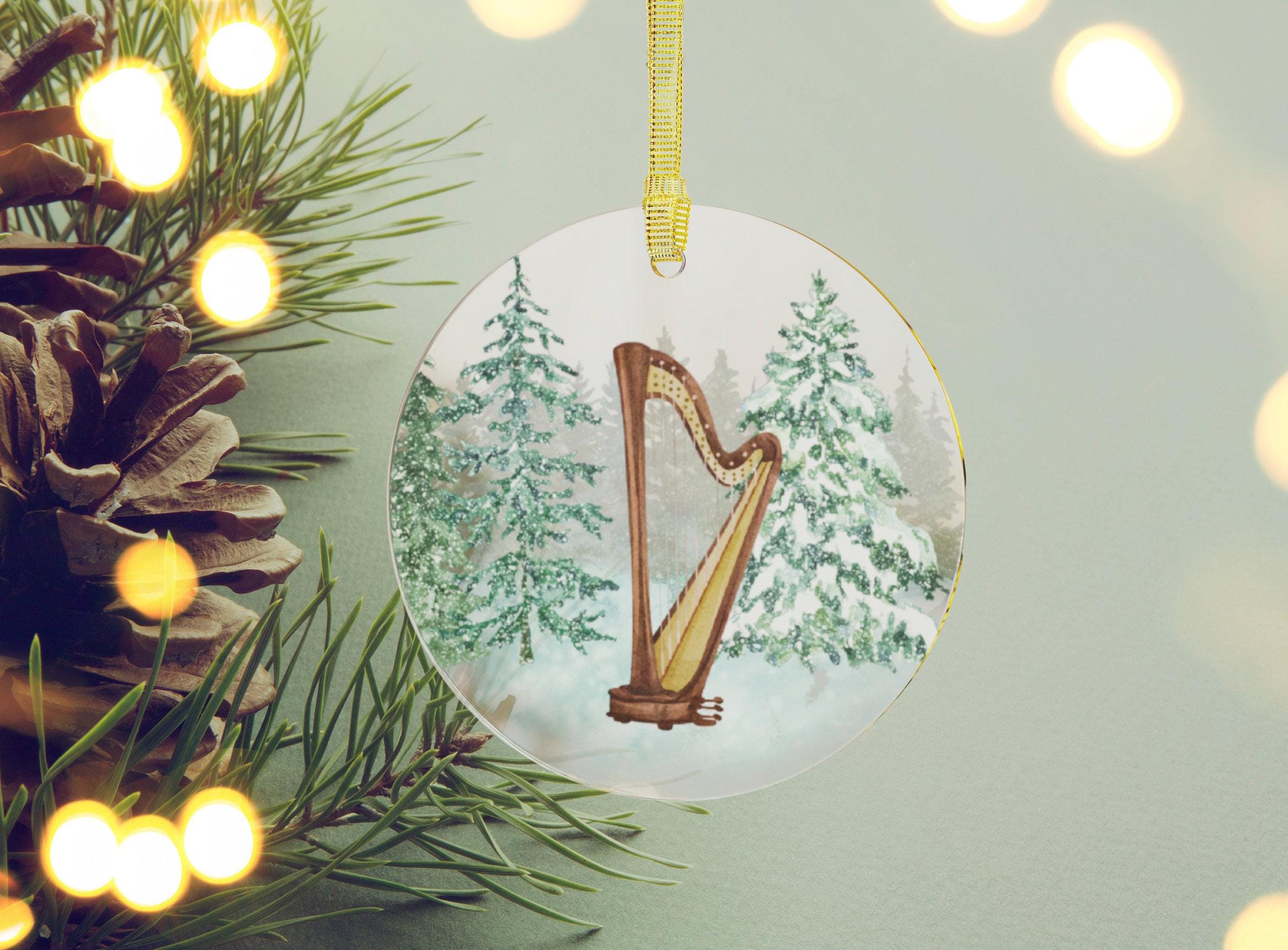 Harp Ornament, Classical Harp Ornament, Harpist Gift, Gift for Harp ...