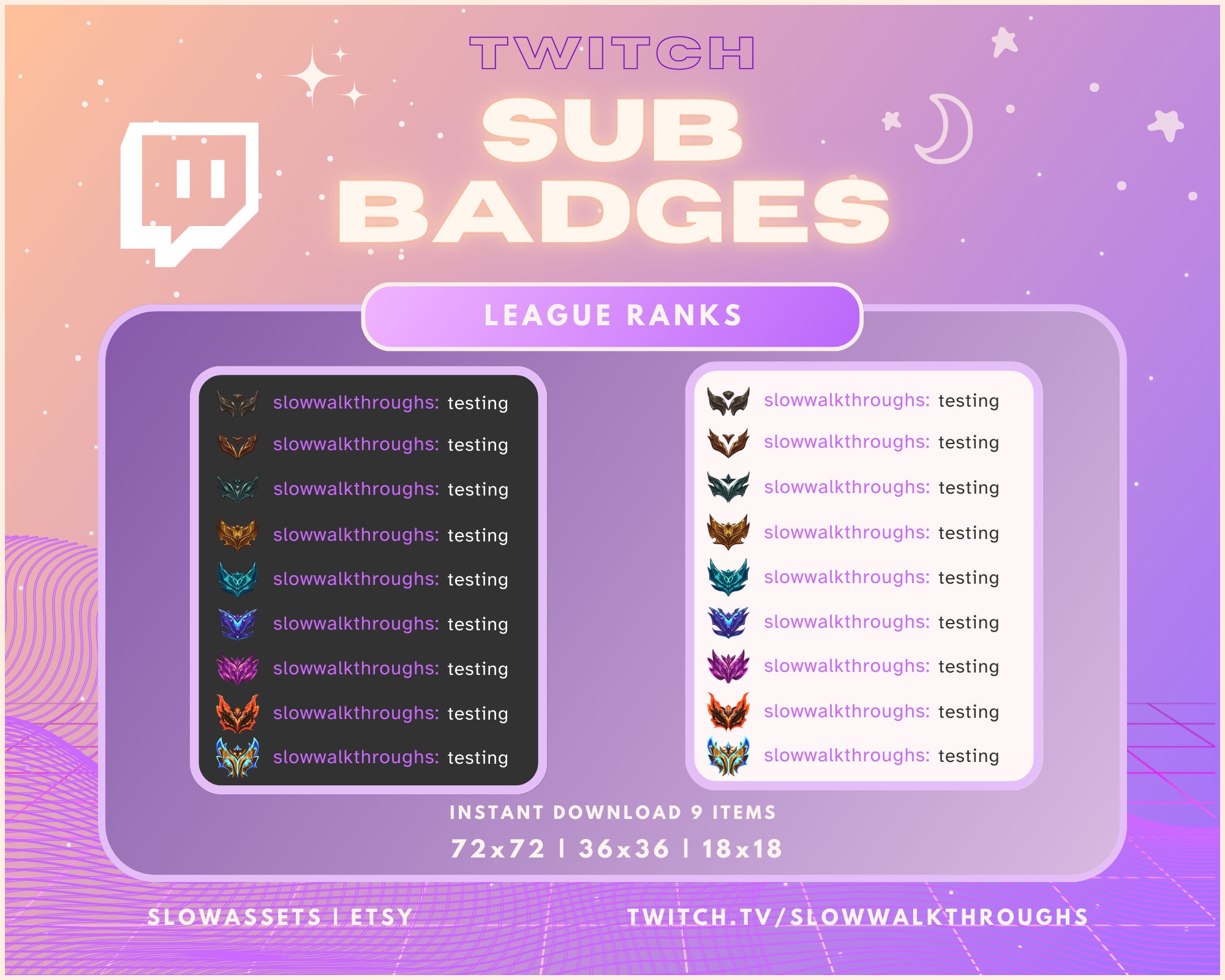 Twitch Sub Badges | League of Legends Ranked Subscriber Badges & Bit ...