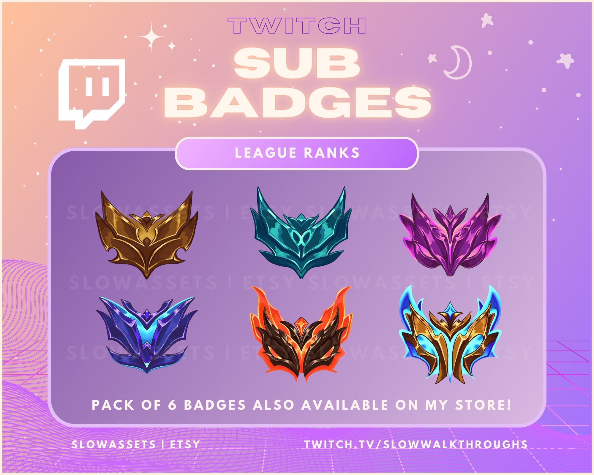 Twitch Sub Badges | League of Legends Ranked Subscriber Badges & Bit ...