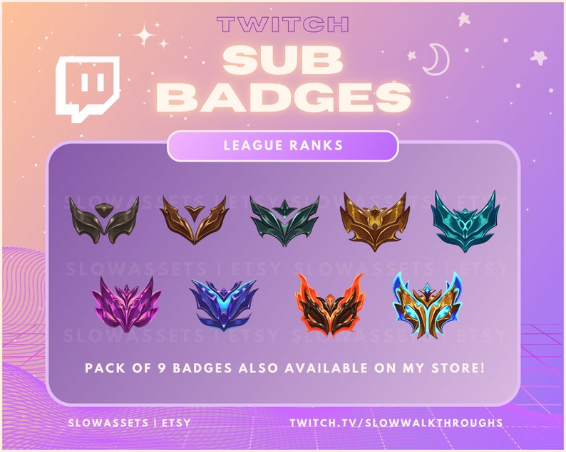 League of Legends Twitch Sub Badges | Ranked Subscriber Badges & Bit ...